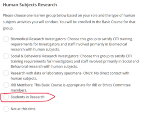 Ethics Training – Human Subjects Research Committee