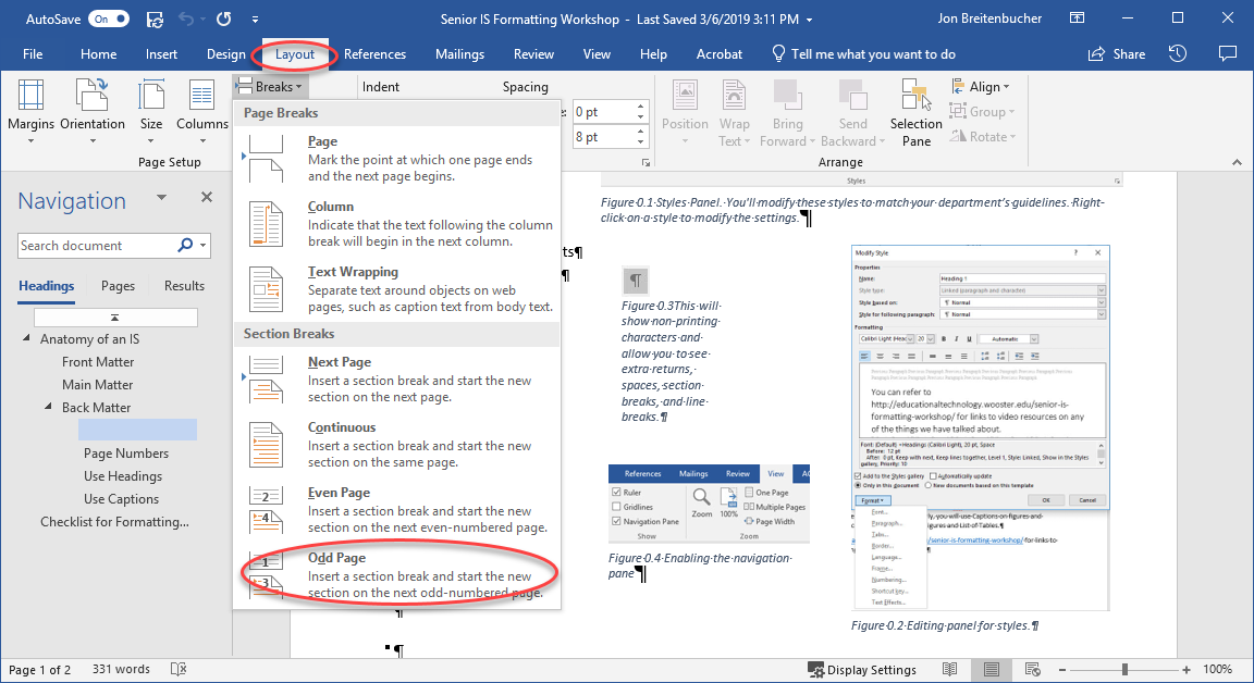 Formatting a double-sided IS – Technology@Wooster