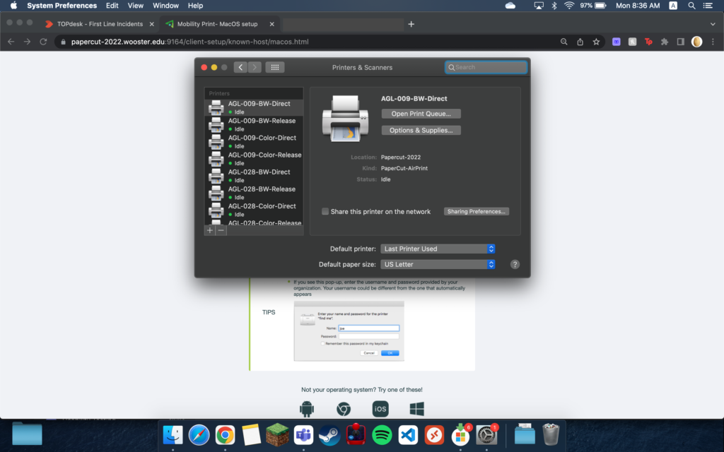 Printing from your Apple macOS – Technology@Wooster