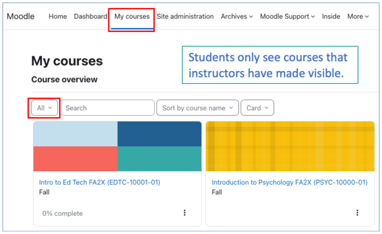Logging in and Finding Your Moodle Course – Technology@Wooster